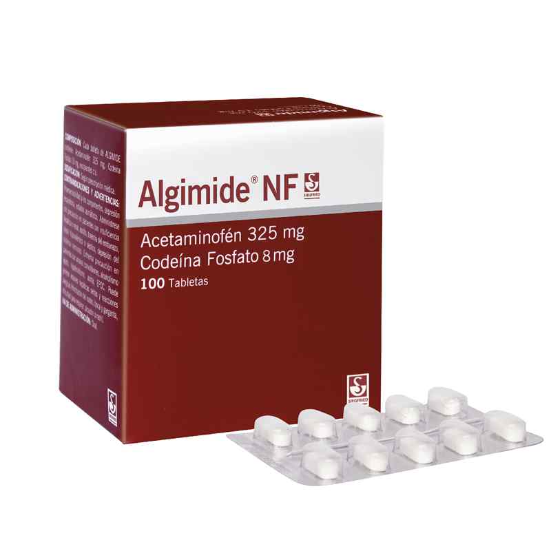 ALGIMIDE NF 325/8 MG 100 TBS ACETAM/CODE – Droguería Más Salud